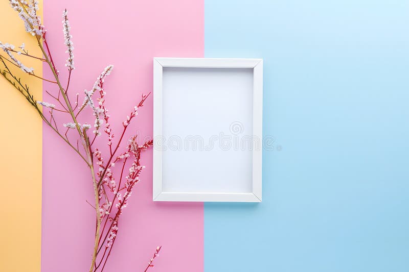 Minimalistic Pastel Background with White Frame for Text or Photo - AI ...