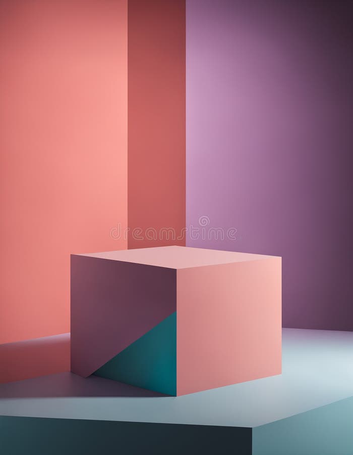 Minimalistic Pastel Tones Background with a Plinth for Product ...