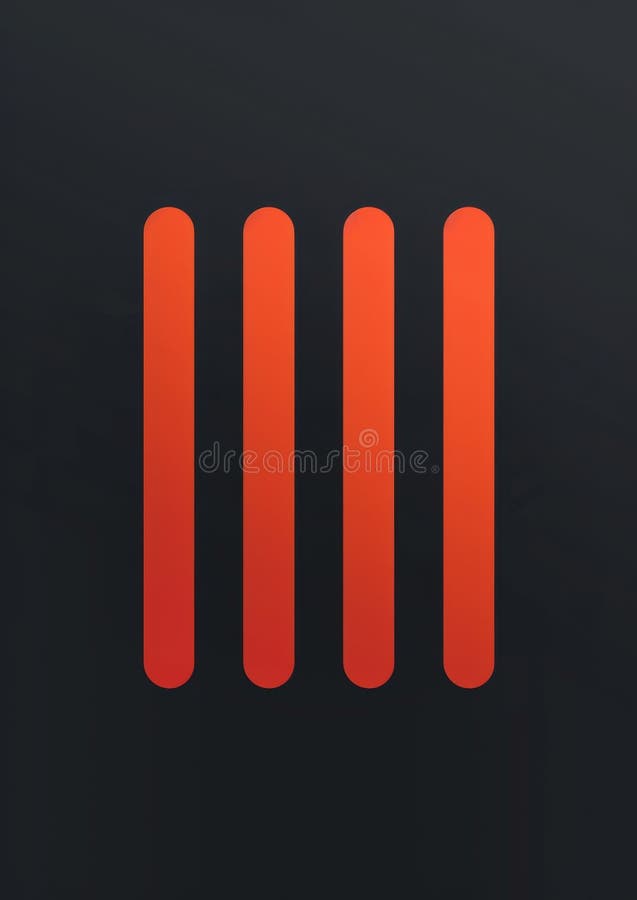 Minimalistic Pattern of Four Vertical Red Bars on a Dark Background ...