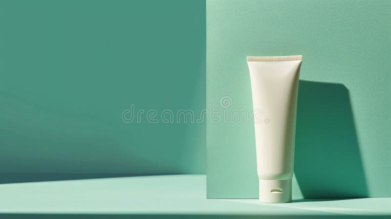 Minimalistic Photo of a Cream on Colored Background Stock Image - Image ...