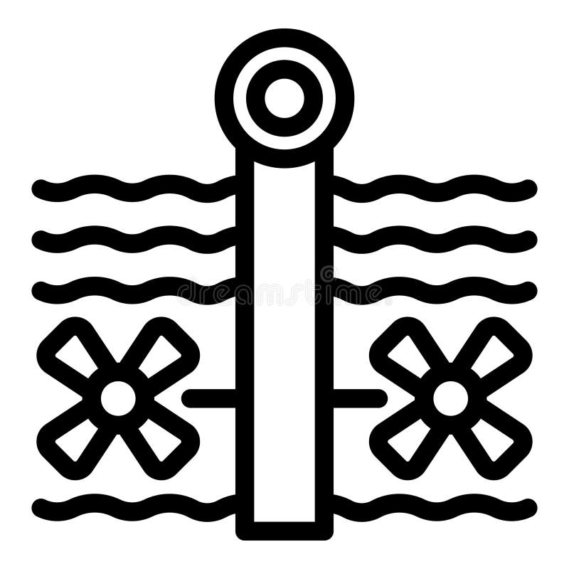 Minimalistic Pier Icon with Waves and Paddles Stock Vector ...