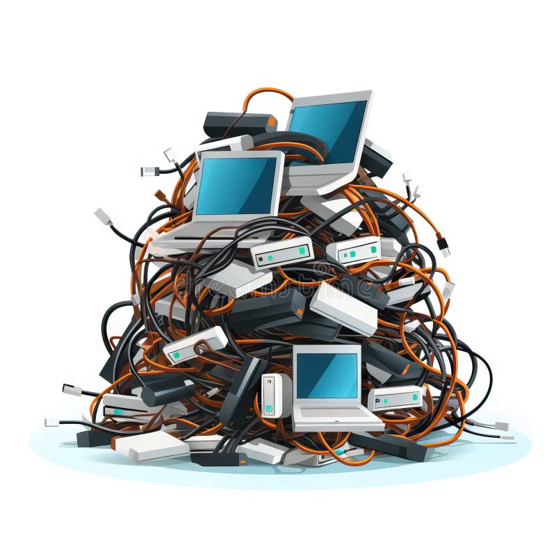 Minimalistic Pile of E-Waste AI Generated Stock Illustration ...