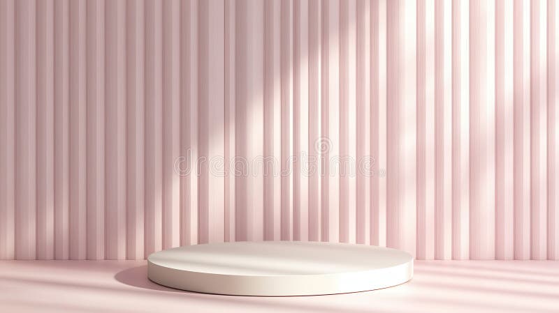 Minimalistic Pink Background with Empty White Platform for Product ...