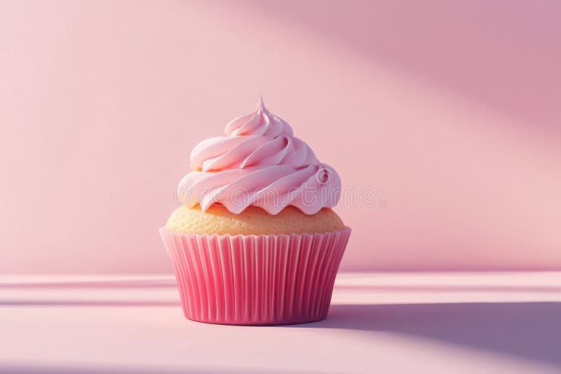 Minimalistic Pink Cupcake on Soft Pastel Background for Dessert Design ...