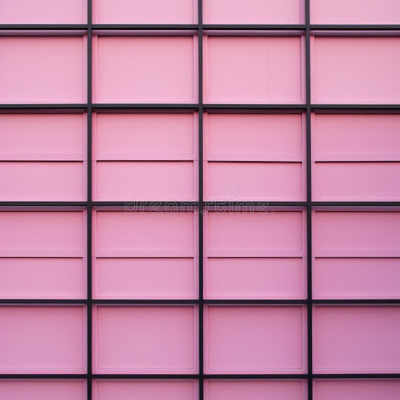 Minimalistic Pink Grid Pattern Wall Art Composition Stock Illustration ...