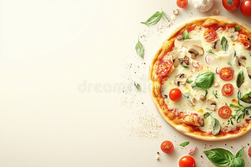 Minimalistic Pizza Design with Fresh Toppings for Culinary Inspiration ...