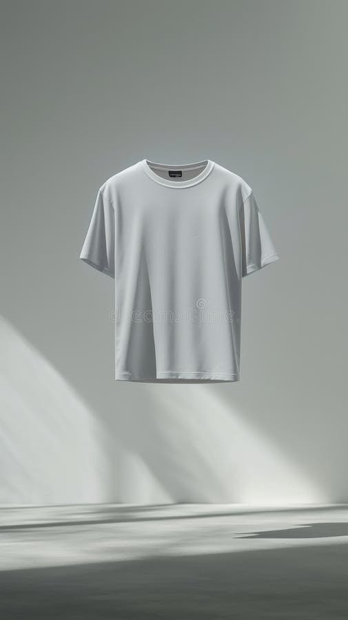 Minimalistic Plain White Shirt in Soft Lighting with Subtle Shadow Play ...