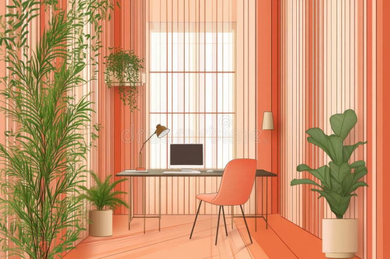 Minimalistic Plant-inspired Workspace with Modern Decor and Natural ...