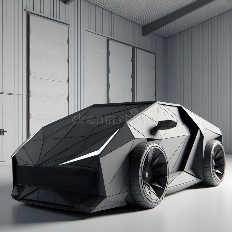 Minimalistic Plolygon Geometric Car. Stock Illustration - Illustration ...