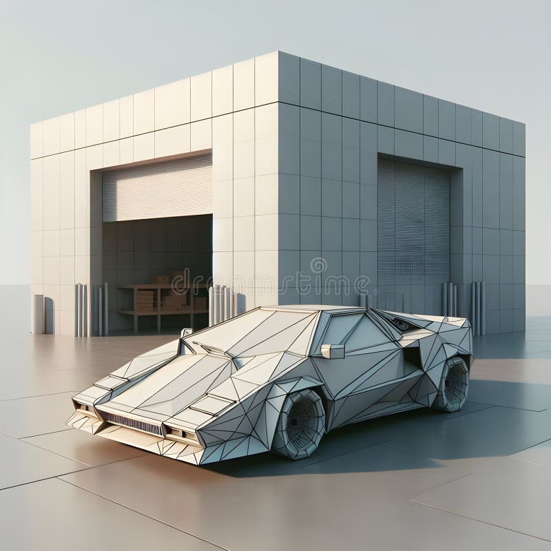 Minimalistic Plolygon Geometric Car. Stock Illustration - Illustration ...