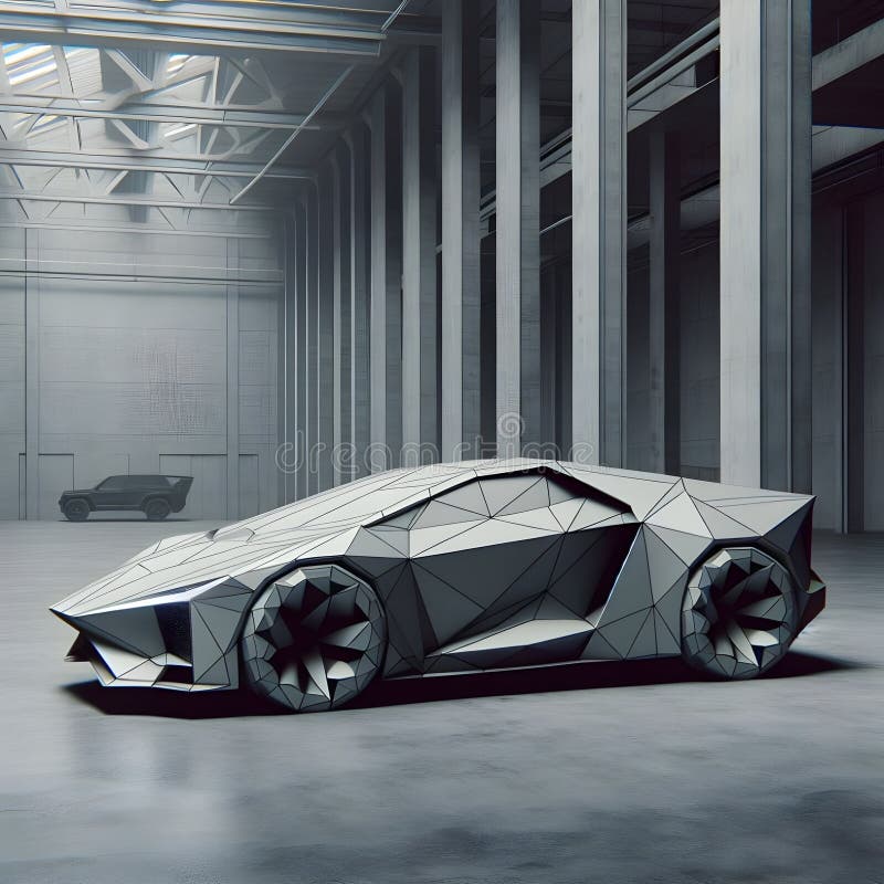 Minimalistic Plolygon Geometric Car. Stock Illustration - Illustration ...