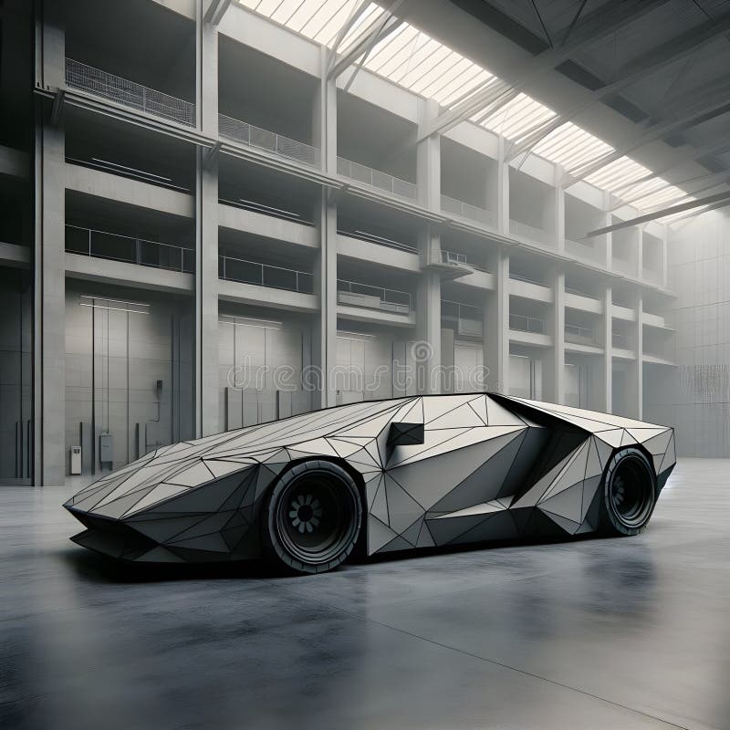 Minimalistic Plolygon Geometric Car. Stock Illustration - Illustration ...