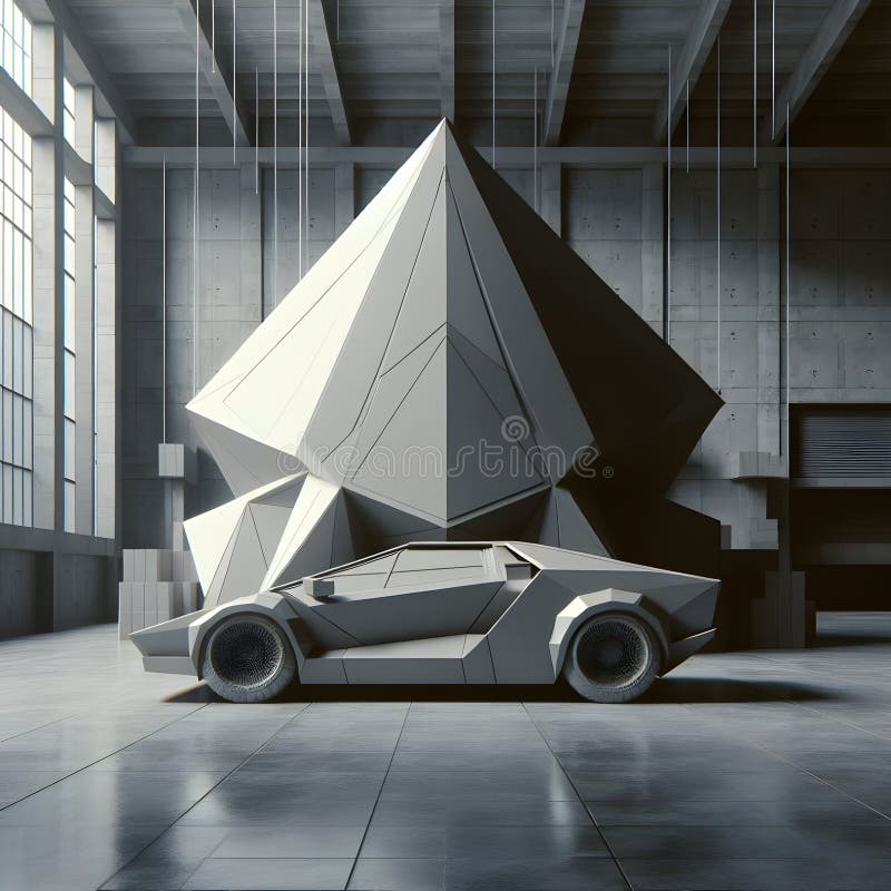 Minimalistic Plolygon Geometric Car. Stock Illustration - Illustration ...