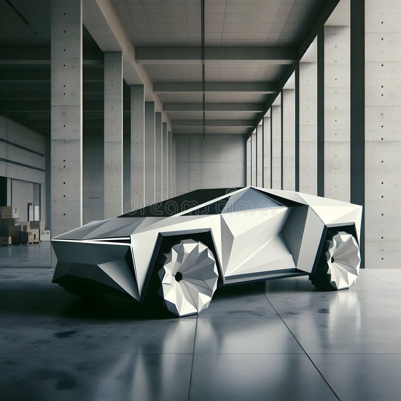 Minimalistic Plolygon Geometric Car. Stock Illustration - Illustration ...