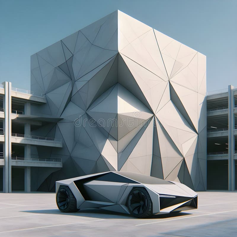 Minimalistic Plolygon Geometric Car. Stock Illustration - Illustration ...
