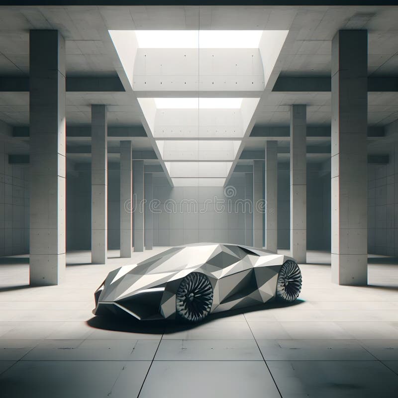 Minimalistic Plolygon Geometric Car. Stock Illustration - Illustration ...