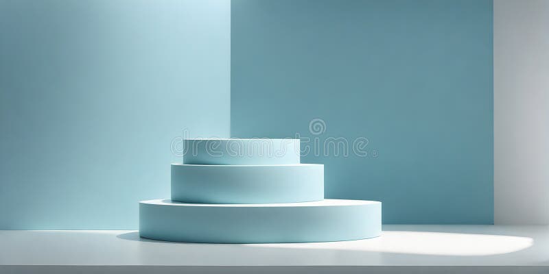 Minimalistic Podium in Bright Blue Pastel Colors Designed for Product ...