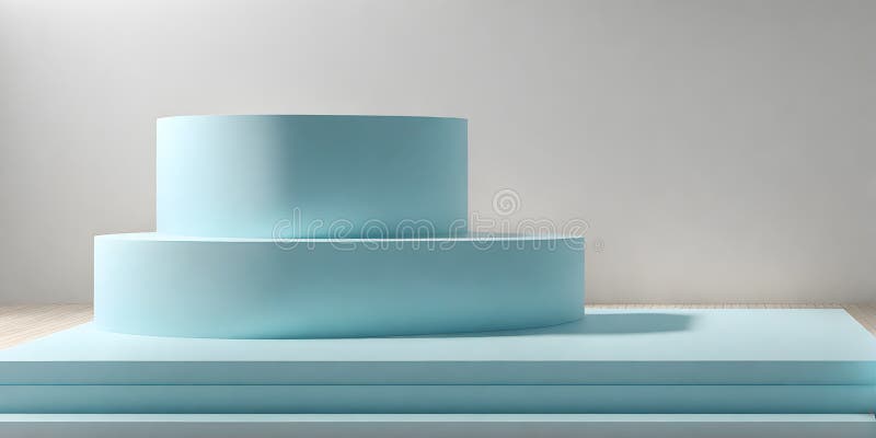 Minimalistic Podium in Bright Blue Pastel Colors Designed for Product ...