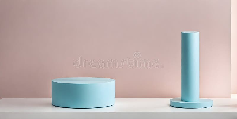 Minimalistic Podium in Bright Blue Pastel Colors Designed for Product ...