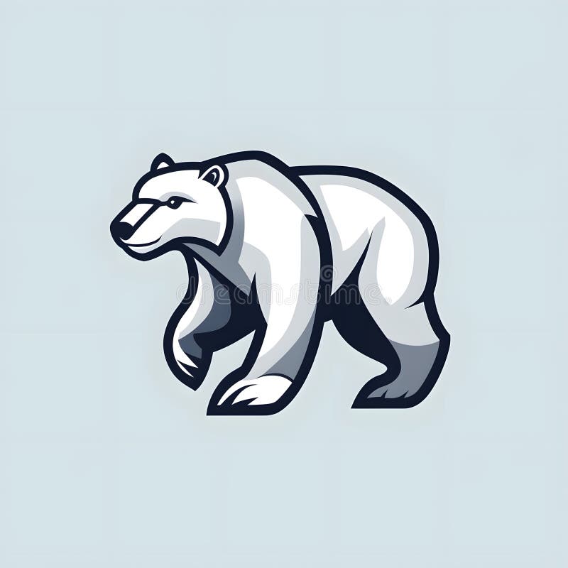 Minimalistic Polar Bear Logo Mascot Icon for Esport Stock Illustration ...