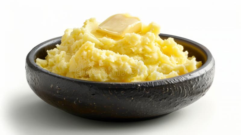Minimalistic Presentation of Creamy Mashed Potatoes with Melting Butter ...