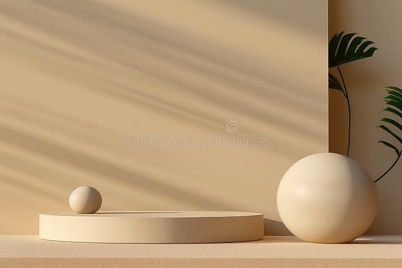 Minimalistic Product Display on Beige Background for Sleek Look Stock ...