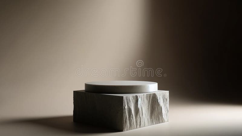 Minimalistic Product Display Scene, Centered Around an Empty Stone ...