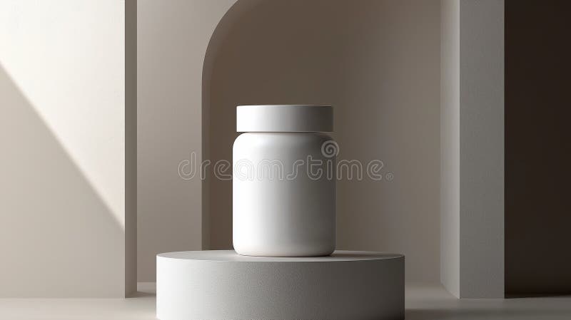 A Minimalistic Product Page Displaying a Whey Protein Container Mockup Stock Image - Image of ...