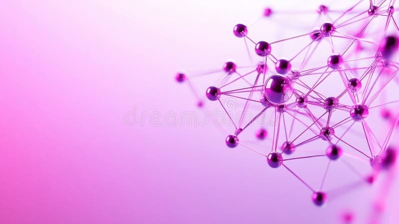 Minimalistic Purple Network of Nodes and Clusters Stock Illustration ...