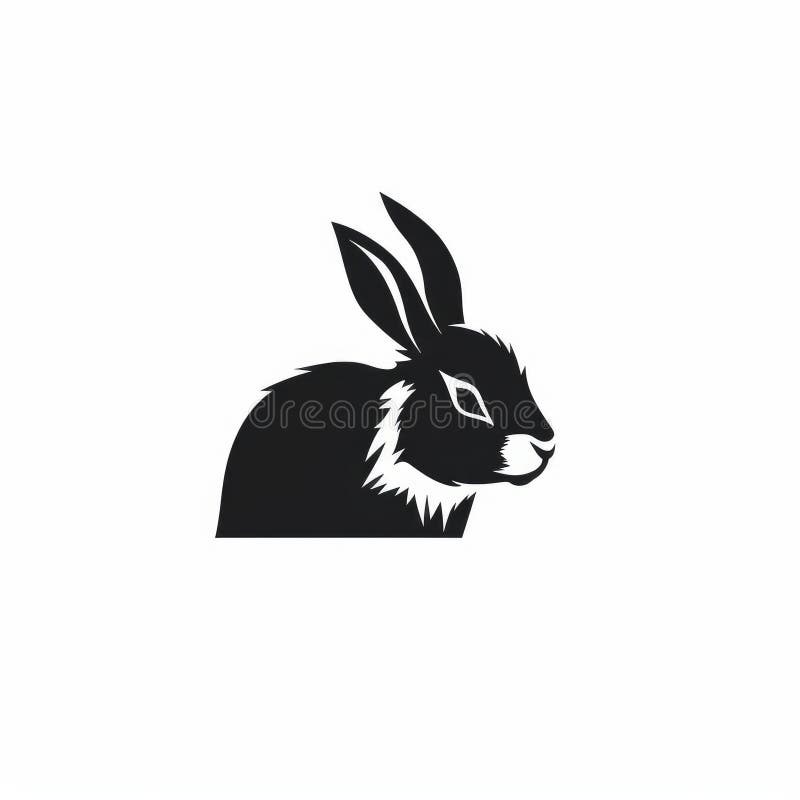 Simple Rabbit Head Logo Design Stock Illustration - Illustration of ...