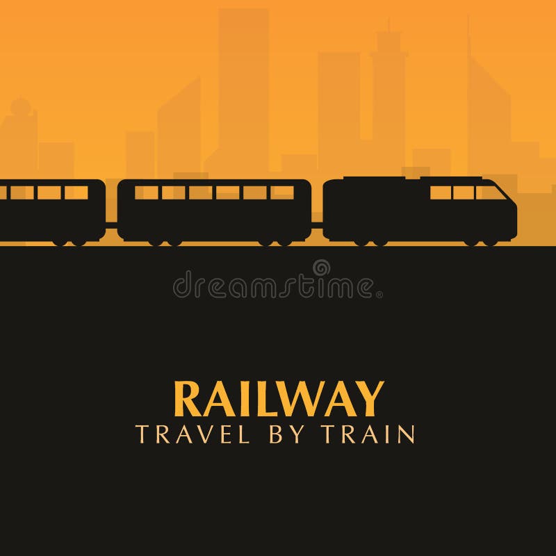 Minimalistic Railway Banner. Travel by City Train. Stock Vector ...
