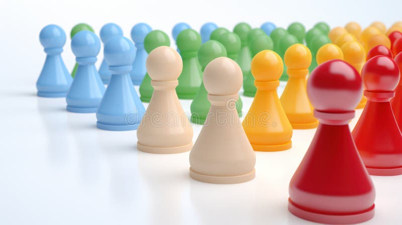 Minimalistic Rainbow Pawns Pattern AI Generated Stock Illustration ...