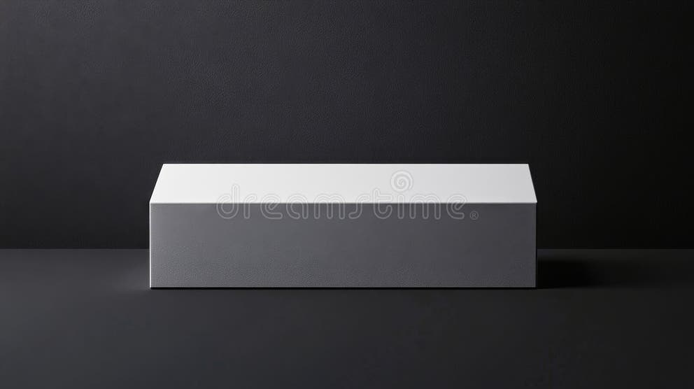 Minimalistic Rectangular Grey Box Mockup with Sharp Details on Black ...