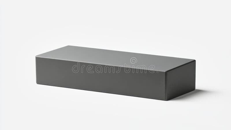Minimalistic Rectangular Grey Box Packaging Mockup with Sharp Edges and ...