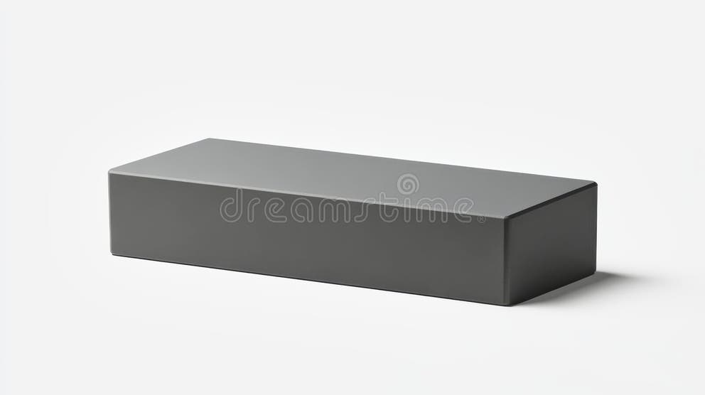 Minimalistic Rectangular Grey Box Packaging Mockup with Sharp Edges and ...