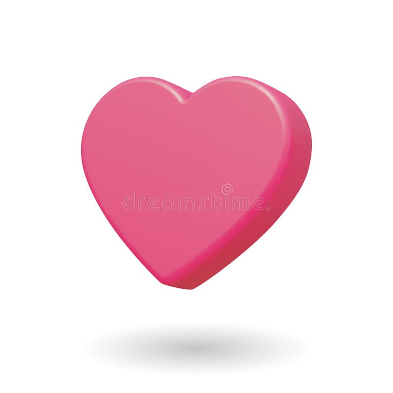 Minimalistic Red Hart 3d Icon. Vector Illustration. Interface Button ...