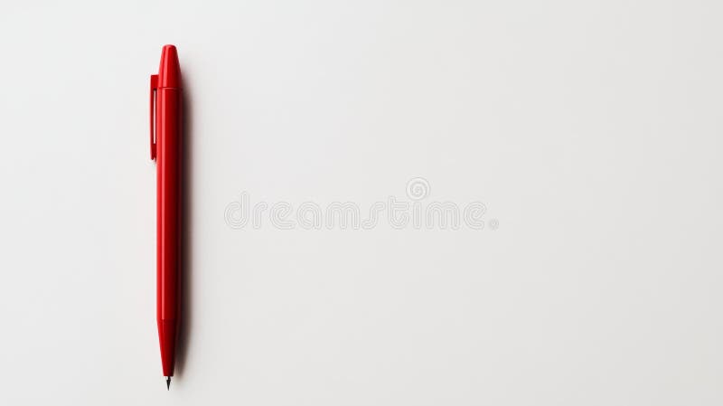 Minimalistic Red Pen on White Background Generative AI Stock ...