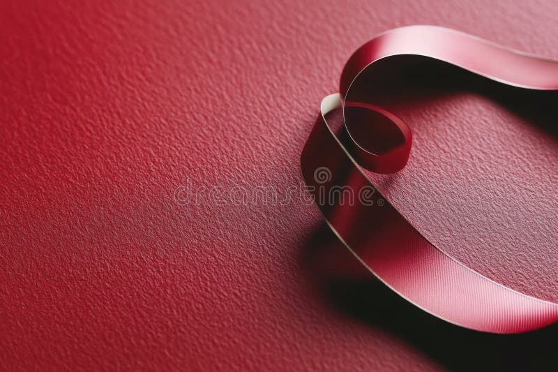 Minimalistic Red Ribbon on Textured Surface for Modern Festive Design ...