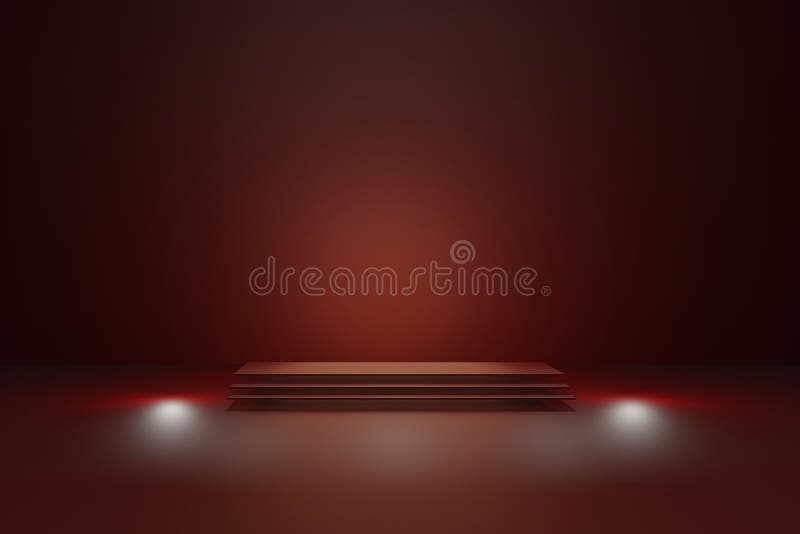Minimalistic Red Stage Template with Light Reflection Copy Space ...