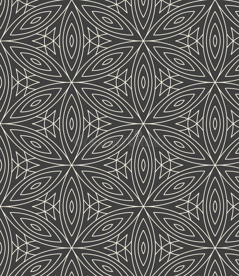 Minimalistic Repeating Linear Flower Pattern Stock Vector ...