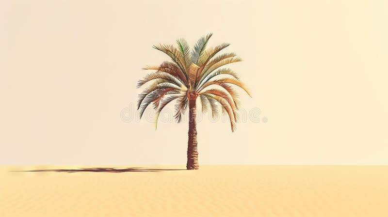 Minimalistic Representation of a Date Palm Tree, Symbolizing Blessings ...