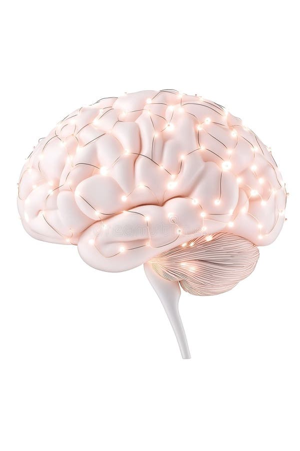 Minimalistic Representation of a Human Brain with Glowing Neural ...