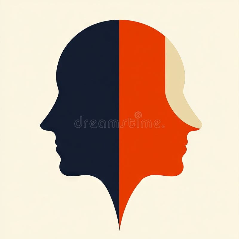 A Minimalistic Representation of Two Diverse Individuals Standing ...