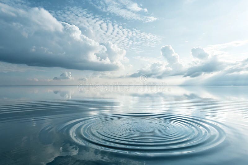 Minimalistic Ripple Effect on Water Surface - Tranquility and Serenity ...