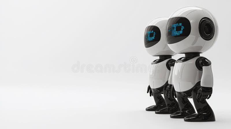 Minimalistic Robot Illustration for PowerPoint. Generative AI Stock ...