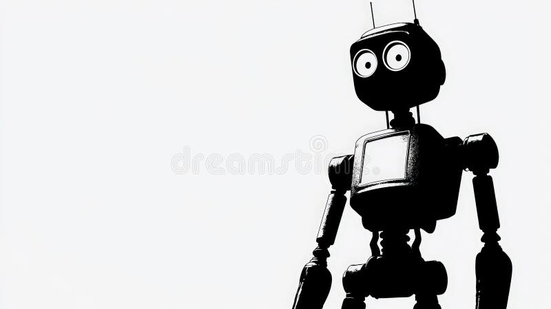 Minimalistic Robot Illustration for PowerPoint. Generative AI Stock ... Minimalistic Robot Illustration for PowerPoint. Generative AI Stock ...