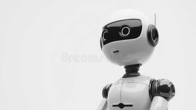 Minimalistic Robot Illustration for PowerPoint. Generative AI Stock ... Minimalistic Robot Illustration for PowerPoint. Generative AI Stock ...