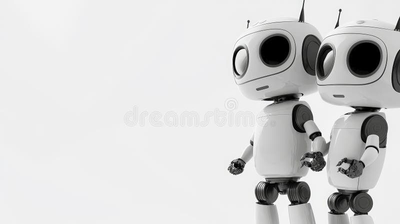 Minimalistic Robot Illustration for PowerPoint. Generative AI Stock ... Minimalistic Robot Illustration for PowerPoint. Generative AI Stock ...