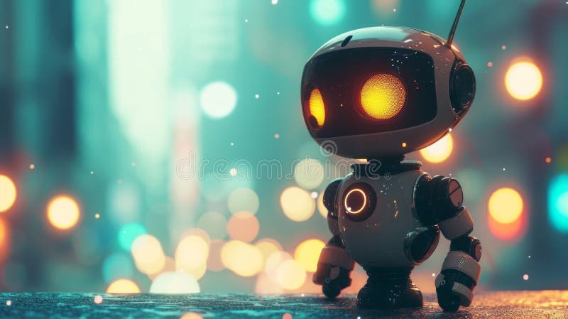 Minimalistic, Robot-themed Design with a Bright and Lively ...