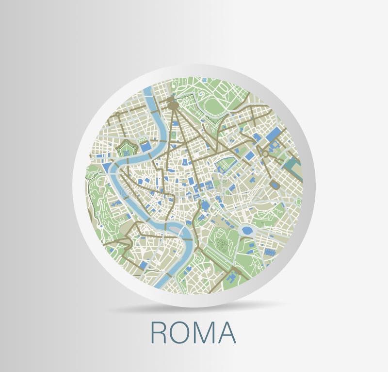 Minimalistic Rome City Map Icon Stock Vector - Illustration of building ...